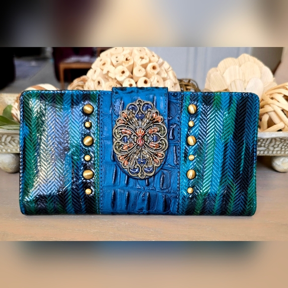 Sharif | Bags | Sharif Multitexture Long Leather Wallet Nwot | Poshmark